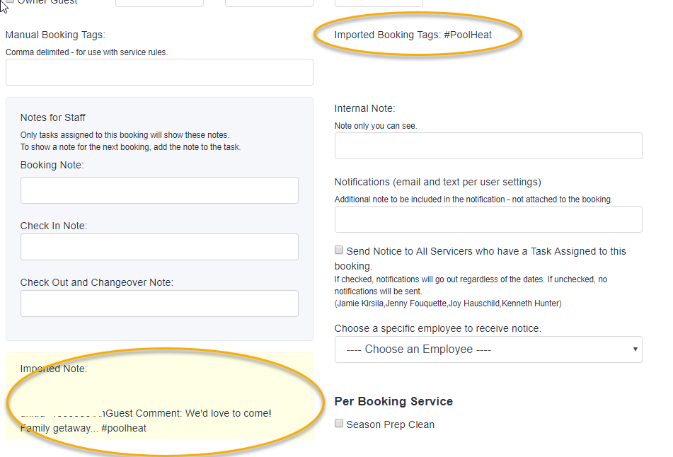 [Operto Teams] Booking Tags using PMS Note Field